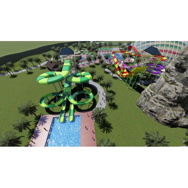 Quality Butterfly Shape Big Water Slide For 4 People Family Friendly  Colorful for sale