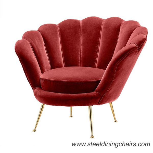 Quality 15KGS Metal Frame Accent Chair With Gold Legs for sale