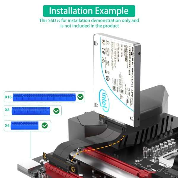 Quality PCIE3.0 4X E4X SFF 8639 Adapter Sff 8639 To M 2 Ribbon Extender Cable for sale