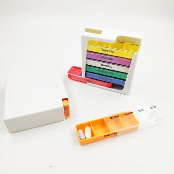 Quality 28 4 5 Pill Box Organizer 4 Times A Day Stackable AM PM Tablet Holder For for sale