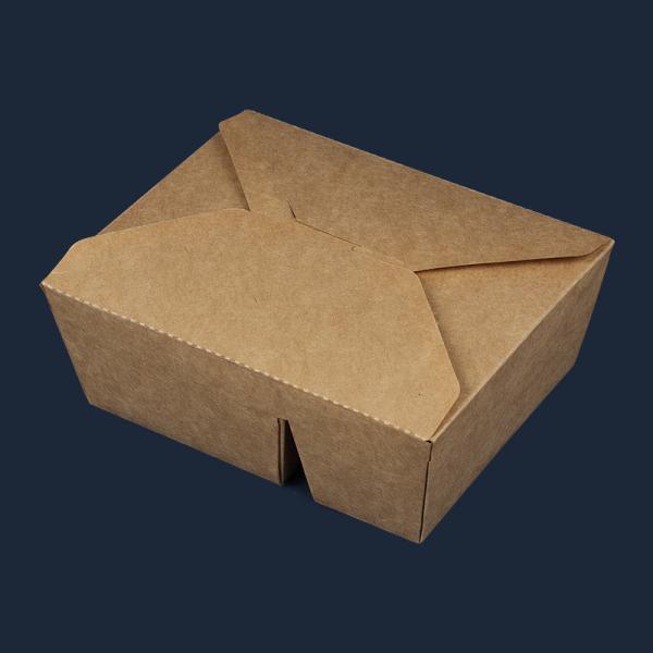 Quality Disposable Compartment Take Away Box Carryout Food Packaging Kraft Paper Lunch for sale