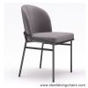 china Hotel 450mm 820mm Tufted Grey Velvet Chair With Gold Legs