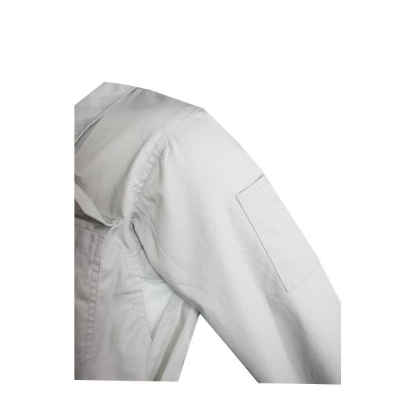 Quality 280GSM Twill 3/1 Flame Retardant Coverall Multi Pockets Light Gray for sale