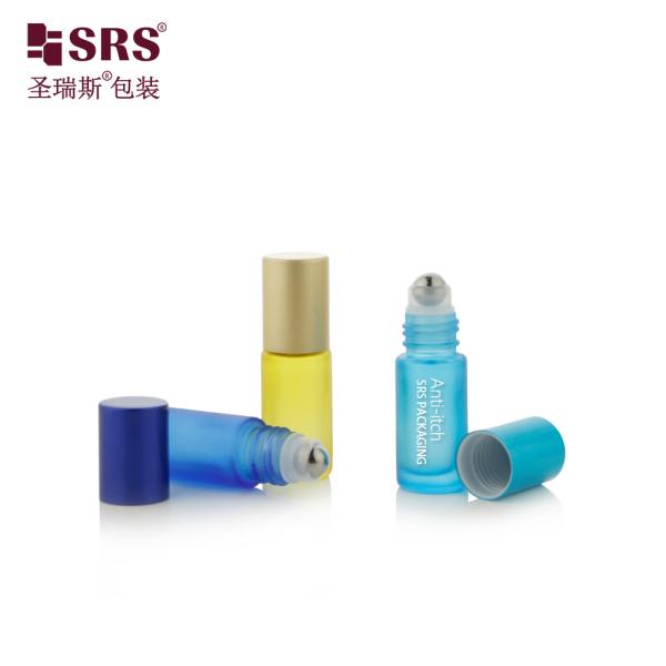 Quality Luxury Colorful Painted Matte Finished Glass Roller Ball Bottle Perfume Oil for sale