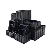 Quality Antistatic Electronics Tray Folding ESD Bin Box Plastic Black With Dividers for sale