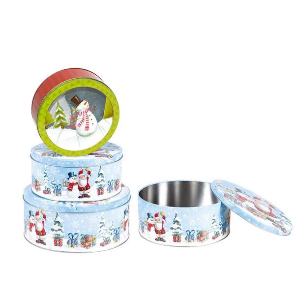 Quality Large Metal Cookie Tin Vintage Tin Boxes for Cookies Wholesale Round Tin for sale