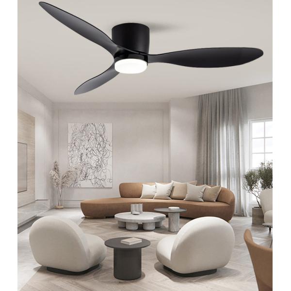 Quality Black 52 Inch Hugger Ceiling Fan ABS Three Blade Ceiling Fan for sale