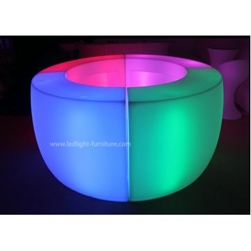 Quality 4 Piece Section Small LED Round Bar Counter Portable With RGB LED Module for sale