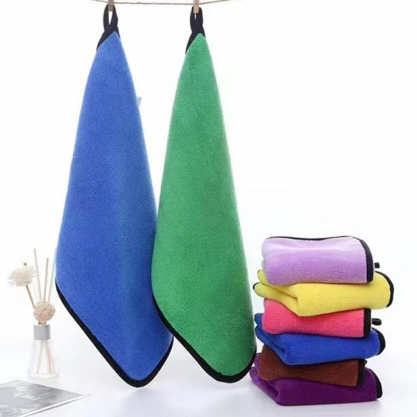Quality Customizable Microfiber Auto Drying Towels Thick Colar Fleece Convenient for sale