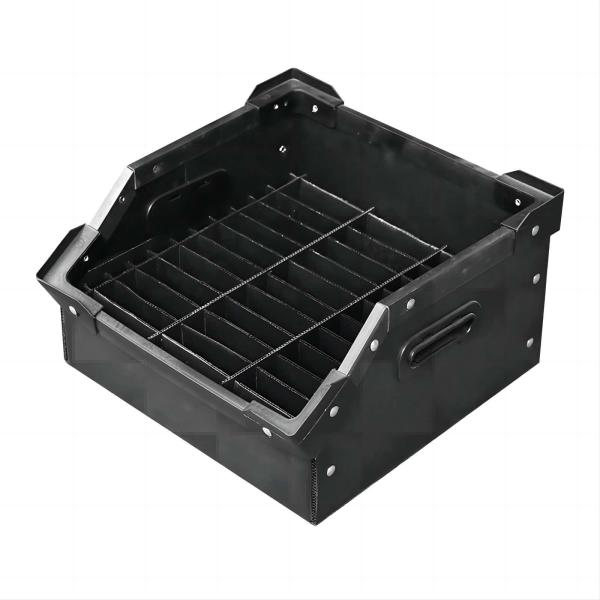 Quality Black Corrugated Plastic Crates Flame Retardant  Custom Color Divider Moving Box for sale