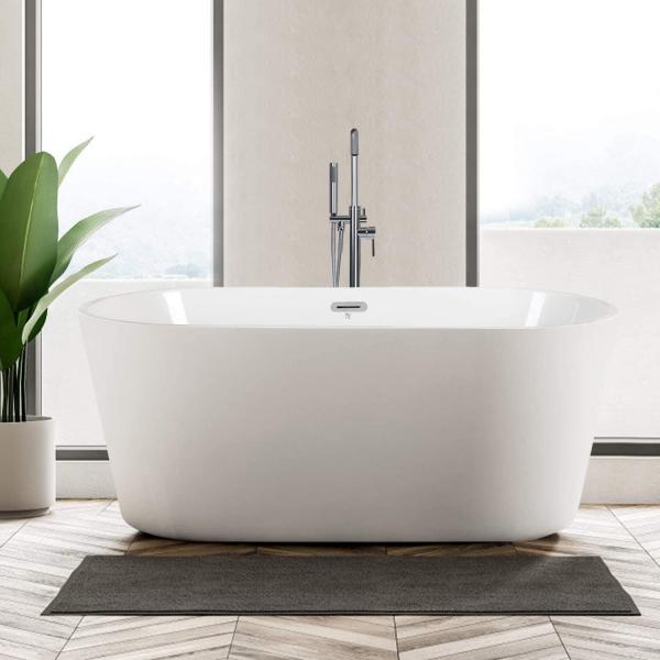 Quality ASTM Non Slip Classic Oval Shape Acrylic Freestanding Bathtub for sale