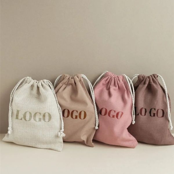 Quality Personalized Colorful Canvas Cotton Drawstring Bag with Double String Style PUNCH for sale
