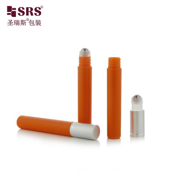 Quality 8ml Round Shape PP Injection Color Empty Cosmetic Packaging Hair Serum Roller Massage Bottle for sale