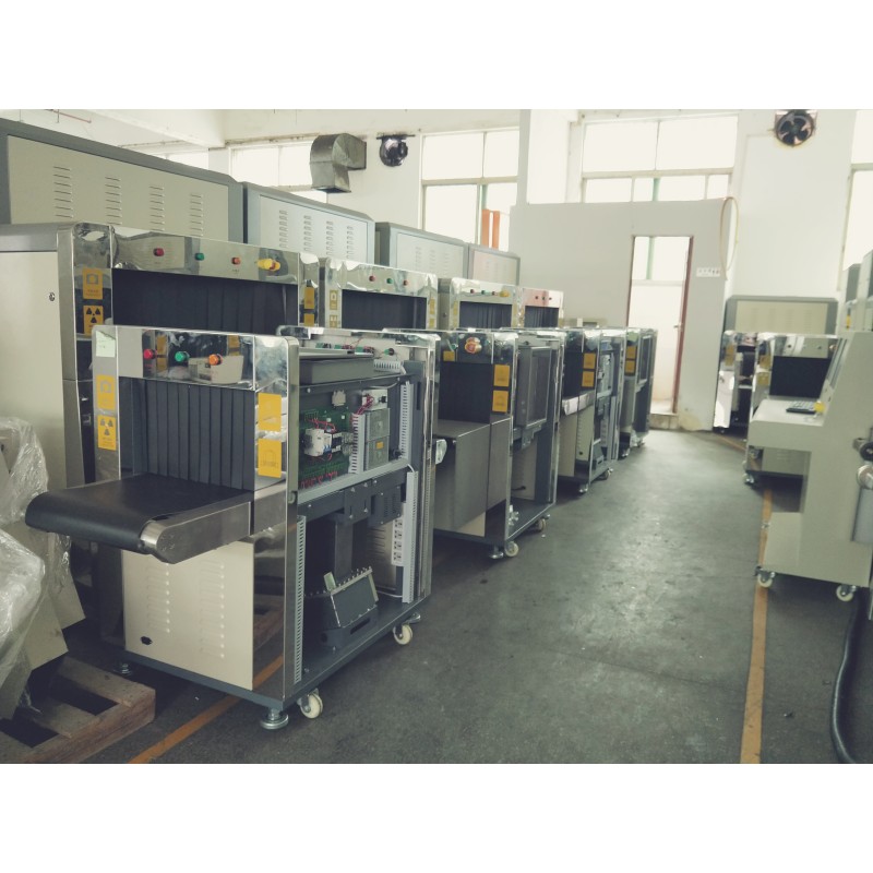 X-Ray Baggage Scanner front view showing conveyor and display monitors