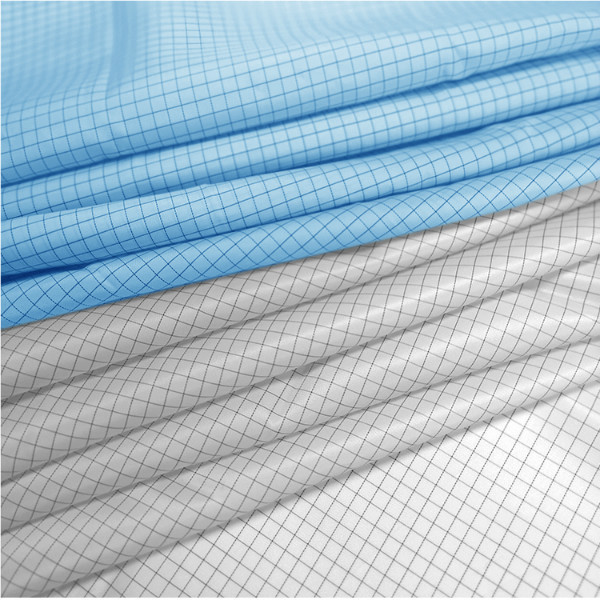 Quality 98% Polyester 2% Carbon Fiber ESD 5MM Grid Fabric For Cleanroom Garment for sale