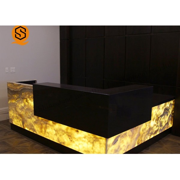 Quality Translucent Stone Solid Surface Bar Counter Italy Design Small Size for sale