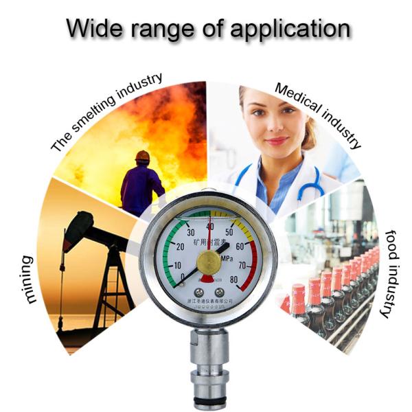 Quality OEM Dual Memory Pointers Glycerin Pressure Gauge DN10 KJ10 Connected 60/80Mpa for sale