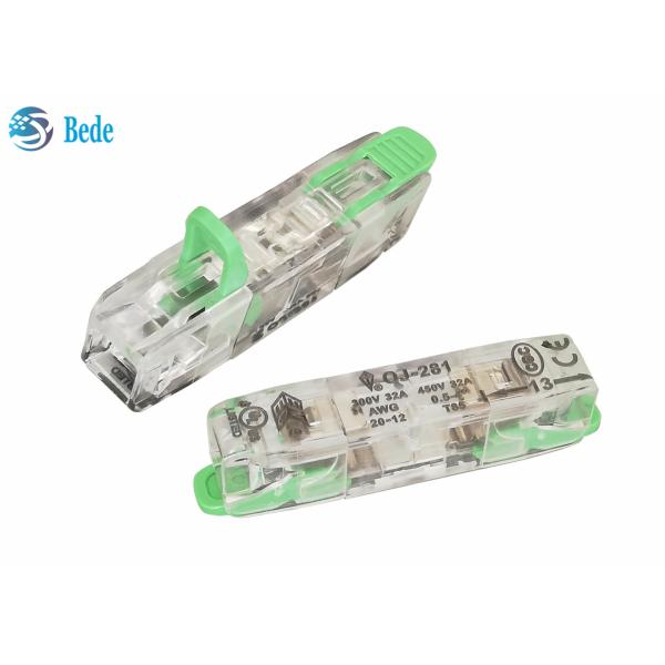 Quality 1 Way Quick Terminal Block Universal Wire And Cable Push In Connector Block 450V for sale
