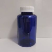 Quality Screw Cap Cobalt Blue 400ml PET Pill Packer Bottles Child Proof Cap Screen for sale