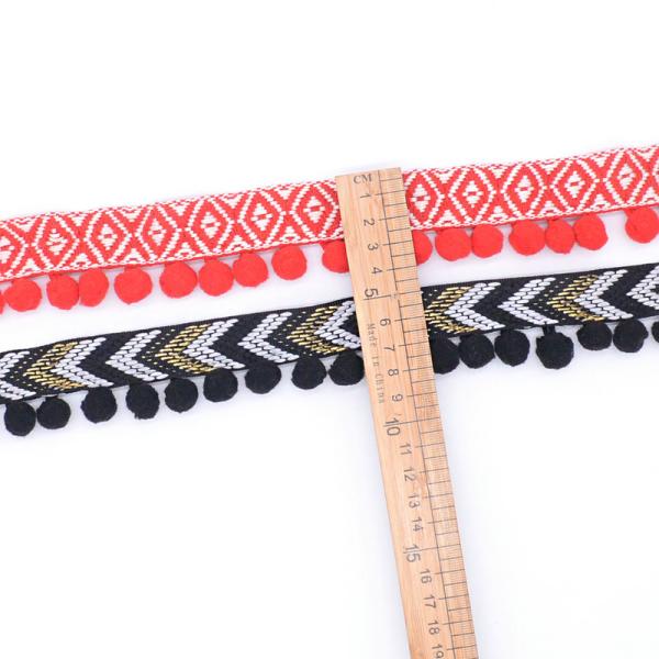 Quality 20KJ18 4cm 100% Polyester Pom Pom Trim for sale