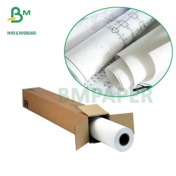 Quality Wide Format CAD Uncoated Bond Rolls 20# Plotter Paper 24'' x 150' for sale