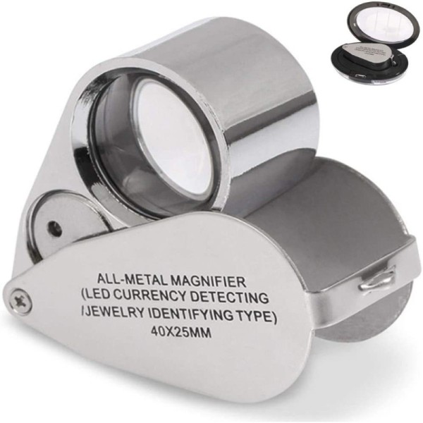 Quality Pocket Folding  With LED UV Light 10X Metal Illuminated Jewelry Magnifying Glass for sale
