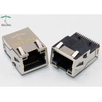 Quality Side Entry Offset Overhangs PCB Magnetic RJ45 Jack With EMI Finger for sale