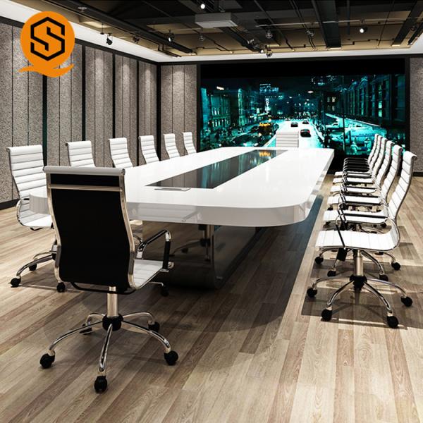 Quality OEM ODM White Solid Surface Conference Table Curved Meeting Table for sale