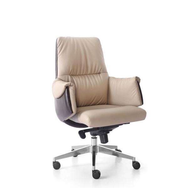 Quality Contemporary Aluminium Executive Leather Office Chair Ergonomic OEM for sale