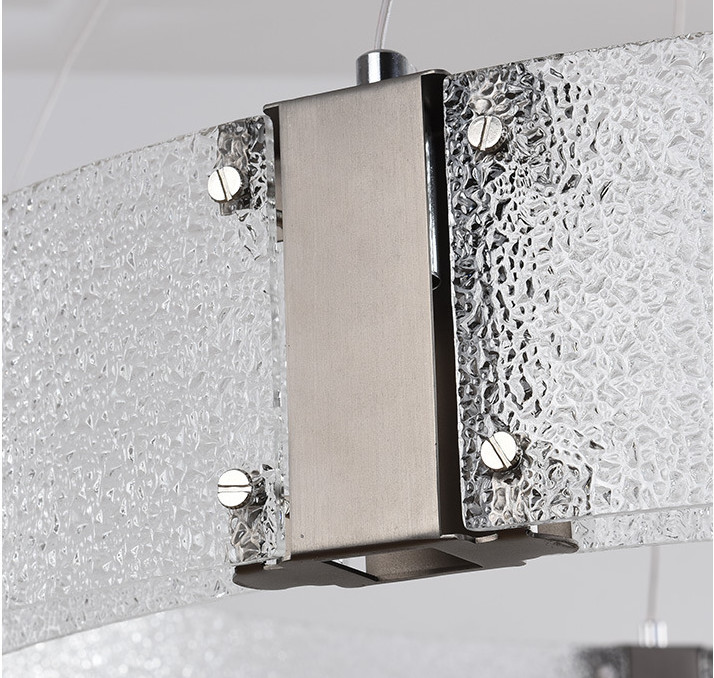 Water Pattern Glass Lampshade Modern Ring Chandelier G9 Brushed Gold ...