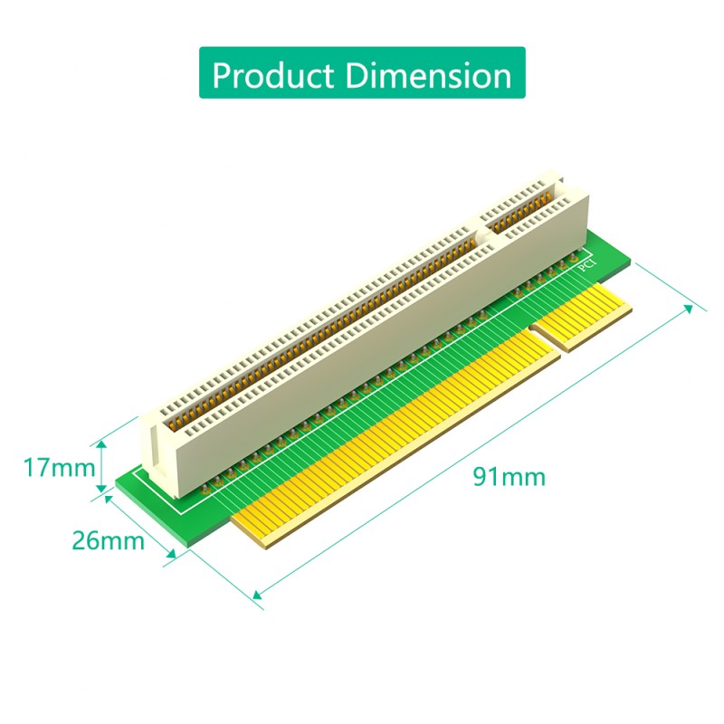PCI 32bit 120P Raiser Card angled view