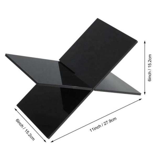 Quality Folded Open Plexiglass Model Plastic Cookbook Acrylic Book Stand Display Holder for sale