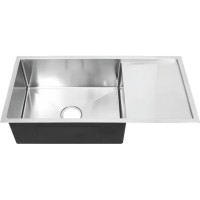 Quality Classic Drop In Stainless Kitchen Sink With Drainboard 14G/16G/18G Thickness for sale