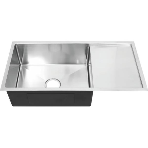 Quality Classic Drop In Stainless Kitchen Sink With Drainboard 14G/16G/18G Thickness for sale