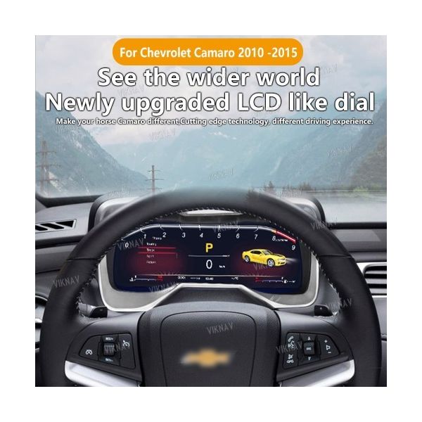 Quality VIKNAV CockPit LCD Speedometer Car Instrument Cluster For Chevrolet Camaro 2010-2015 Replacement Digital Dashboard Screen for sale