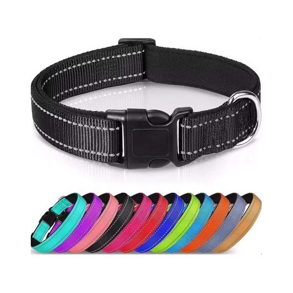 Quality Personalized Reflective Neoprene Nylon Dog Collar with Adjustable Fit and Fur Decoration for sale