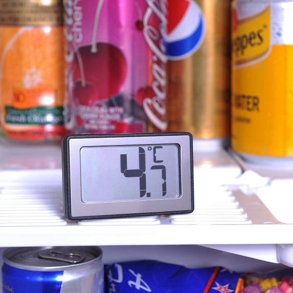Quality Black Fridge Freezer Alarm Thermometer , Digital Fridge Thermometer -22℉ - 122℉ for sale