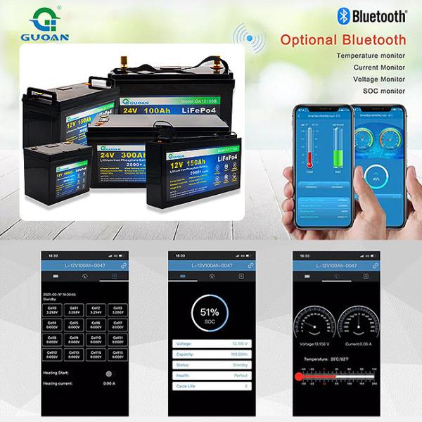 Quality 12 Volt Deep Cycle Golf Cart Battery Bluetooth Lifepo4 Convenient for sale