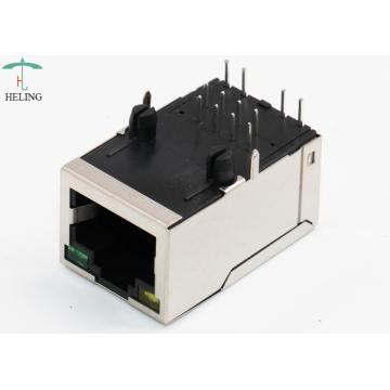 Surge Projection RJ45 100Base T , 100M 1 x 1 RJ45 Connector With Magnetics