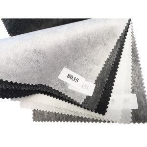 Quality 20-80GSM 100% Polyester Double Dot Nonwoven Fusing Interlining Fabric for sale