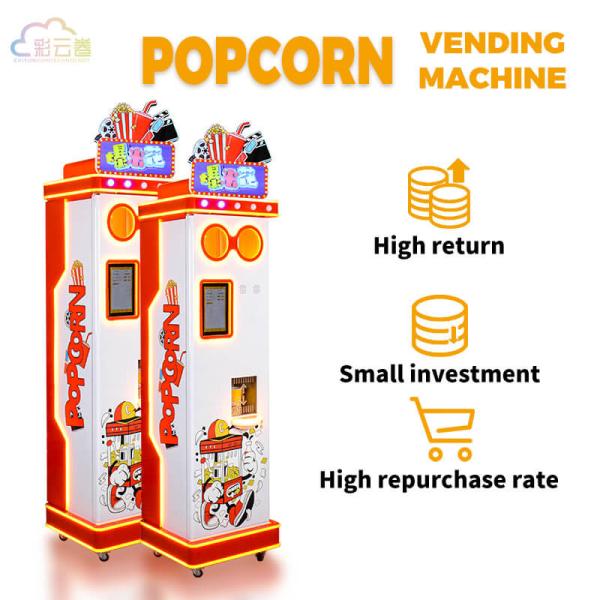 Quality Color Customized Popcorn Express Vending Machine 40g/Cup With LCD Screen for sale