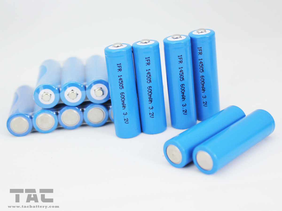 IFR14500/AA 600mAh 3.2V LiFePO4 Battery Cell for Solar Light,Flashlight