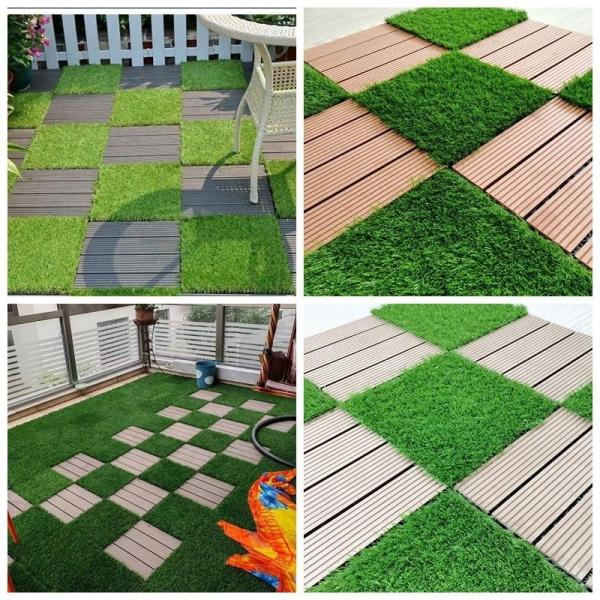 Quality Artificial Turf Tiles 30x30cm 3cm Tall Haystack Green Suitable for Indoor and Outdoor for sale
