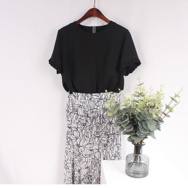 Quality Round Neck Polyester moss Short Sleeve Women Blouse for sale
