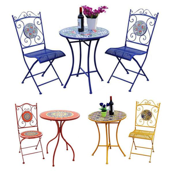 Quality European Outdoor Bistro Set for Balcony Small Three-Piece Table And Chair Garden for sale