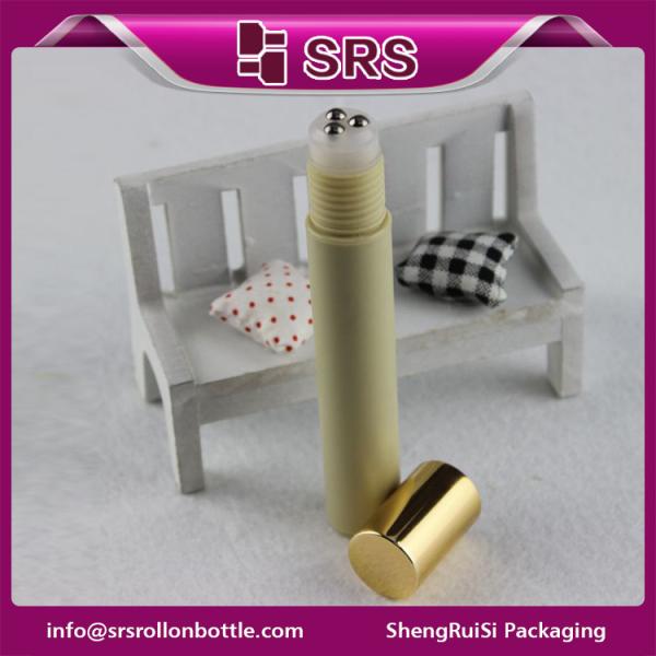 Quality Cosmetic luxury 15ml plastic bottle with three steel roller ball for sale