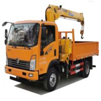 Quality SINOTRUK HOWO 4*2 6 Tires 8 Ton Truck Mounted Crane Light Cargo Truck with for sale