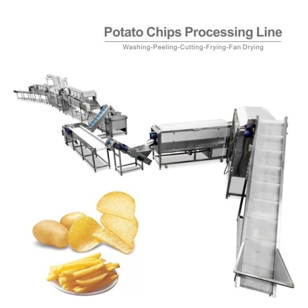 Quality Potato Chips Frozen French Fries Making Machine 2000kg/H Electric Heating for sale