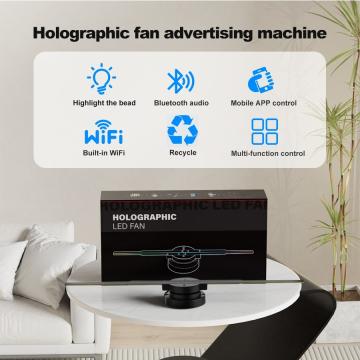 Quality Indoor 3D Advertising Holographic Led Fan 45 cm Led Light Display with Cloud for sale