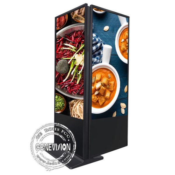 Windows System Double Sided IR Touch Screen Kiosk 65 Inch Floorstanding ...